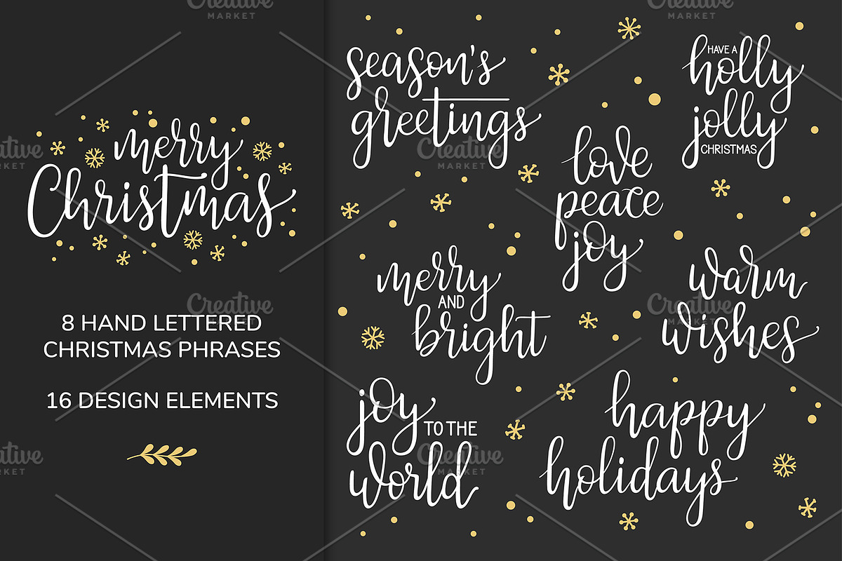 Christmas hand lettering vector set, a Graphic by InkySplash