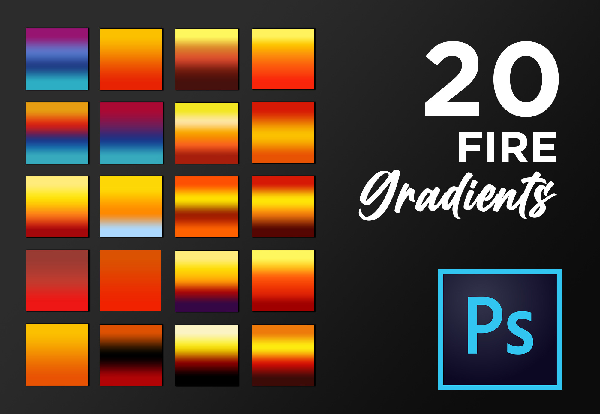 Adobe Photoshop fire gradient pack