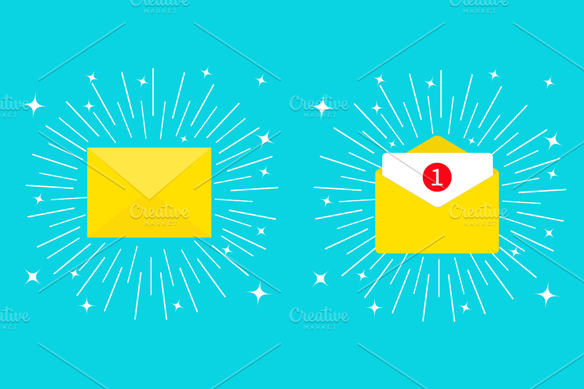 Unread mail notification. Email icon, a Technology Illustration by ...
