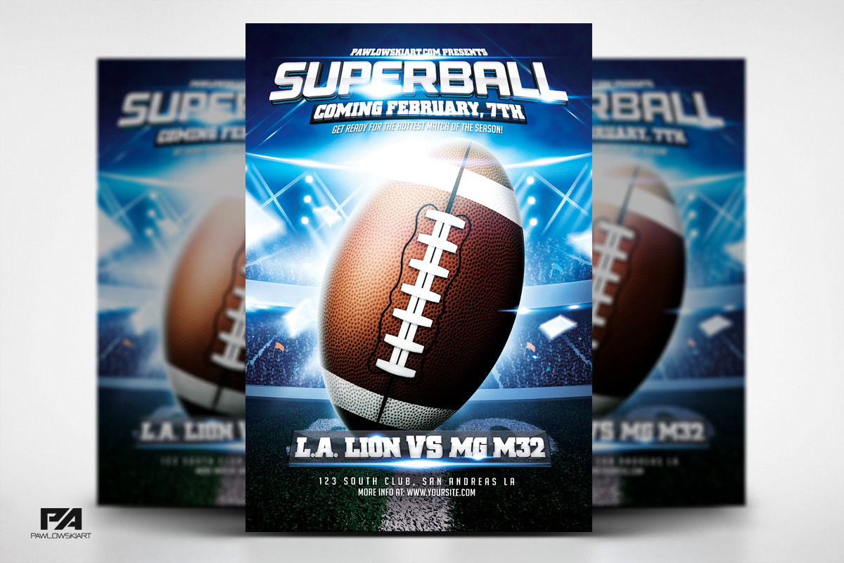 American Football Flyer Template, a Flyer Template by PawlowskiArt