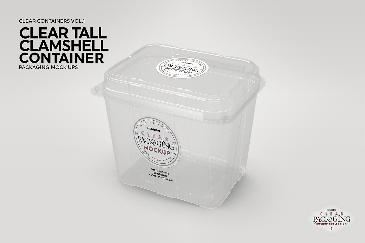 Tall Clamshell Container Mockup, a Cups & Container Mockup by INCDesign