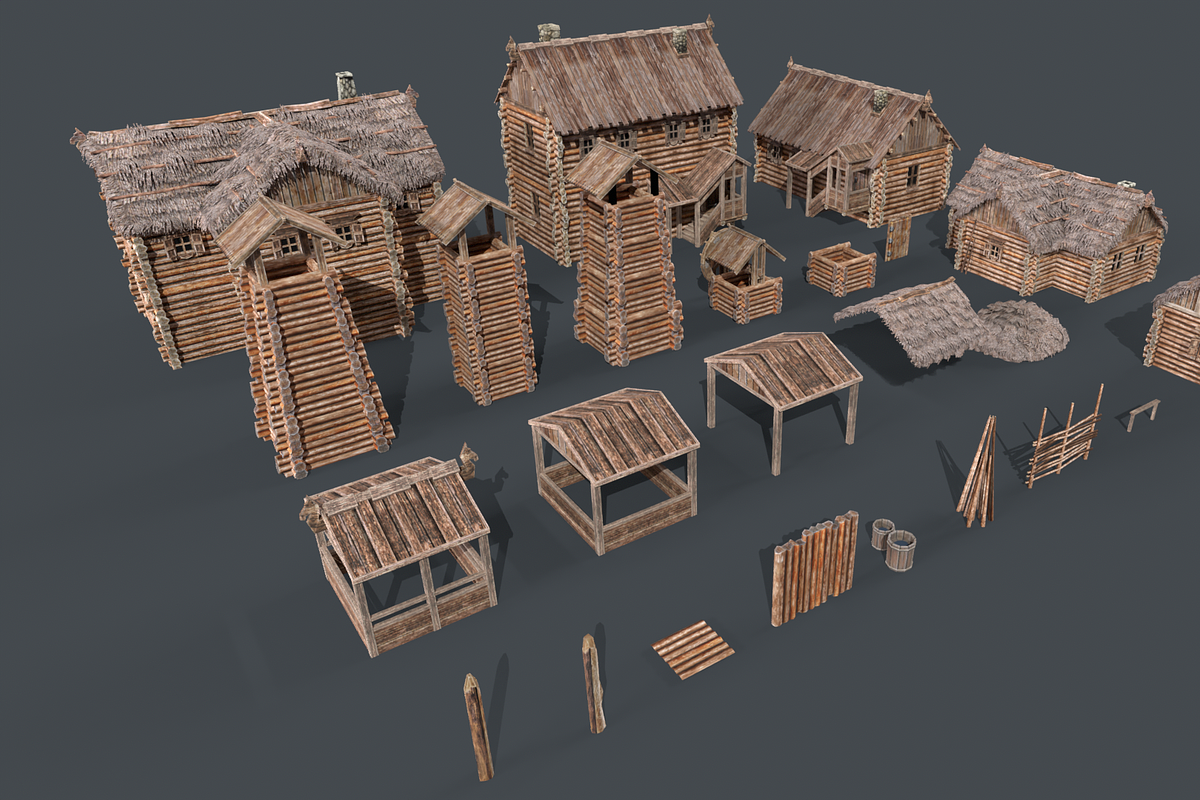 Wooden Village, an Architecture 3D Model by Beatheart Creative Studio