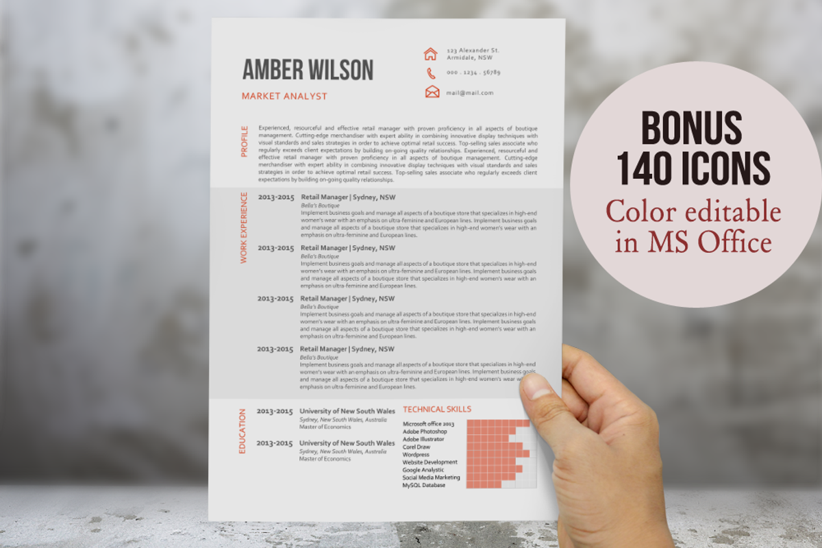 Modern chart resume template, a Resume Template by Inkpower