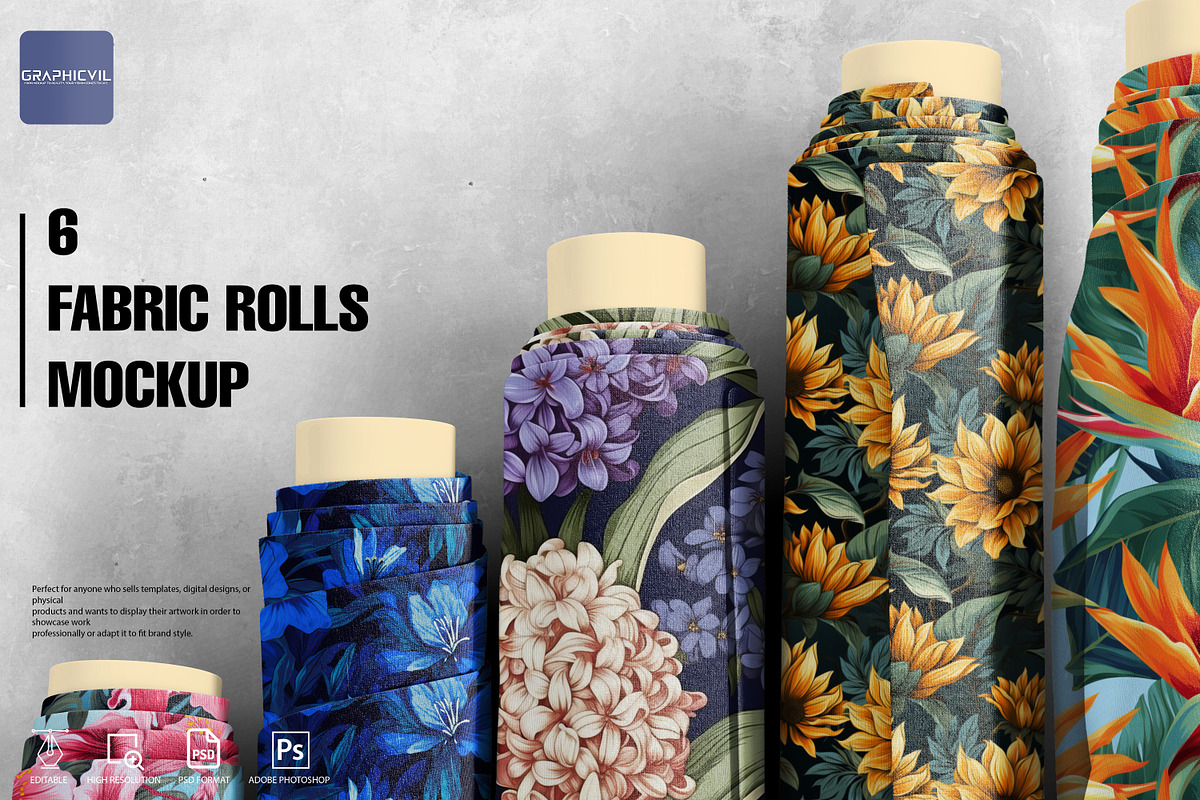 Fabric Rolls Mockup Fabric mockup