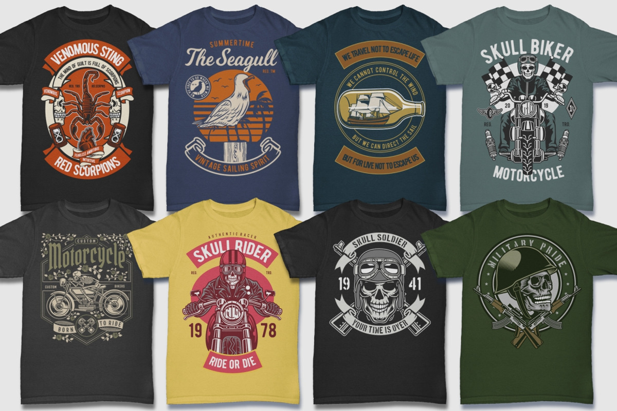 100 Retro Tshirt Designs Bundle, an Education Illustration by roach_graphic