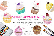 Watercolor Cupcakes Clip Art Pack | Food Illustrations ~ Creative Market
