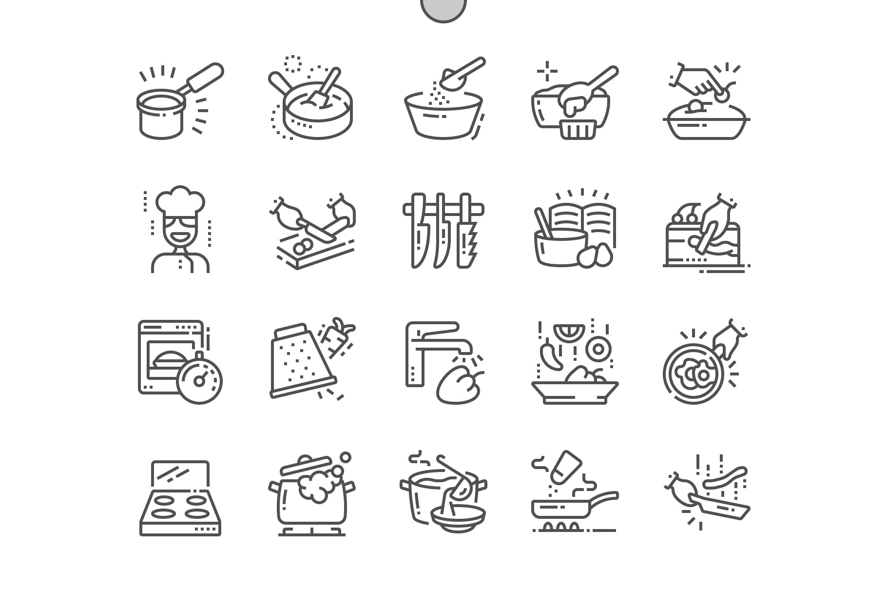 Cooking Line Icons, an Outline Icon by Palau