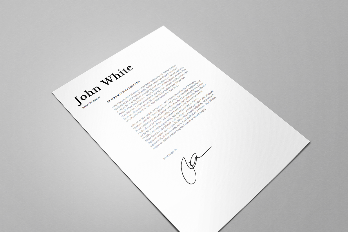 One page Resume CV + cover letter 3, a Resume Template by UX Design ...