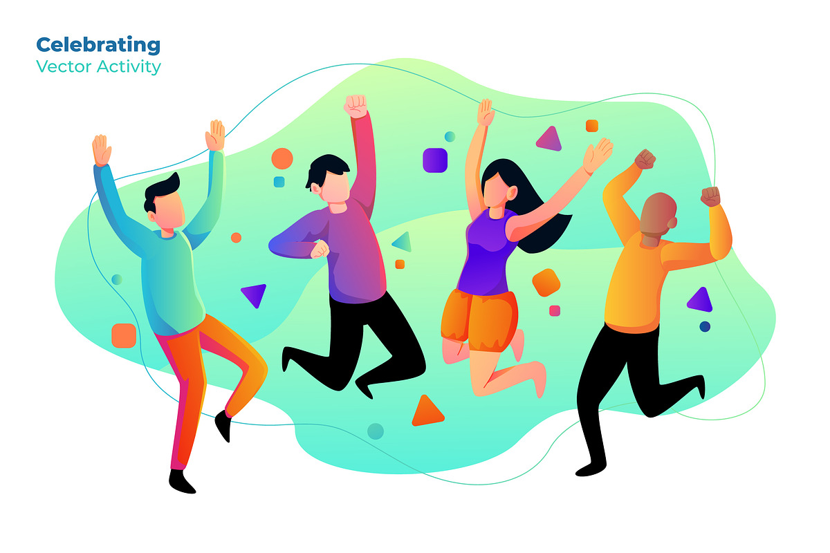 Celebrating - Vector Illustration, a Technology Illustration by AQR ...