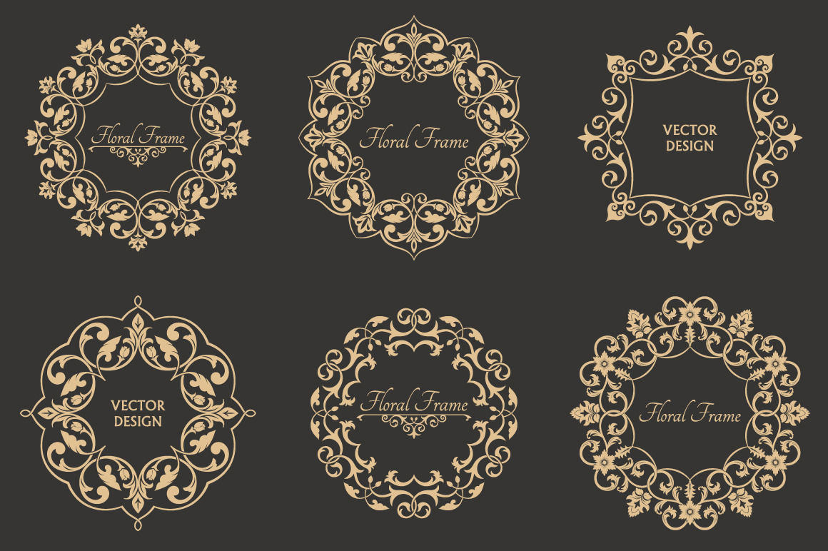 Monogram decorative vector frames, a Pattern Graphic by pattern shop ...