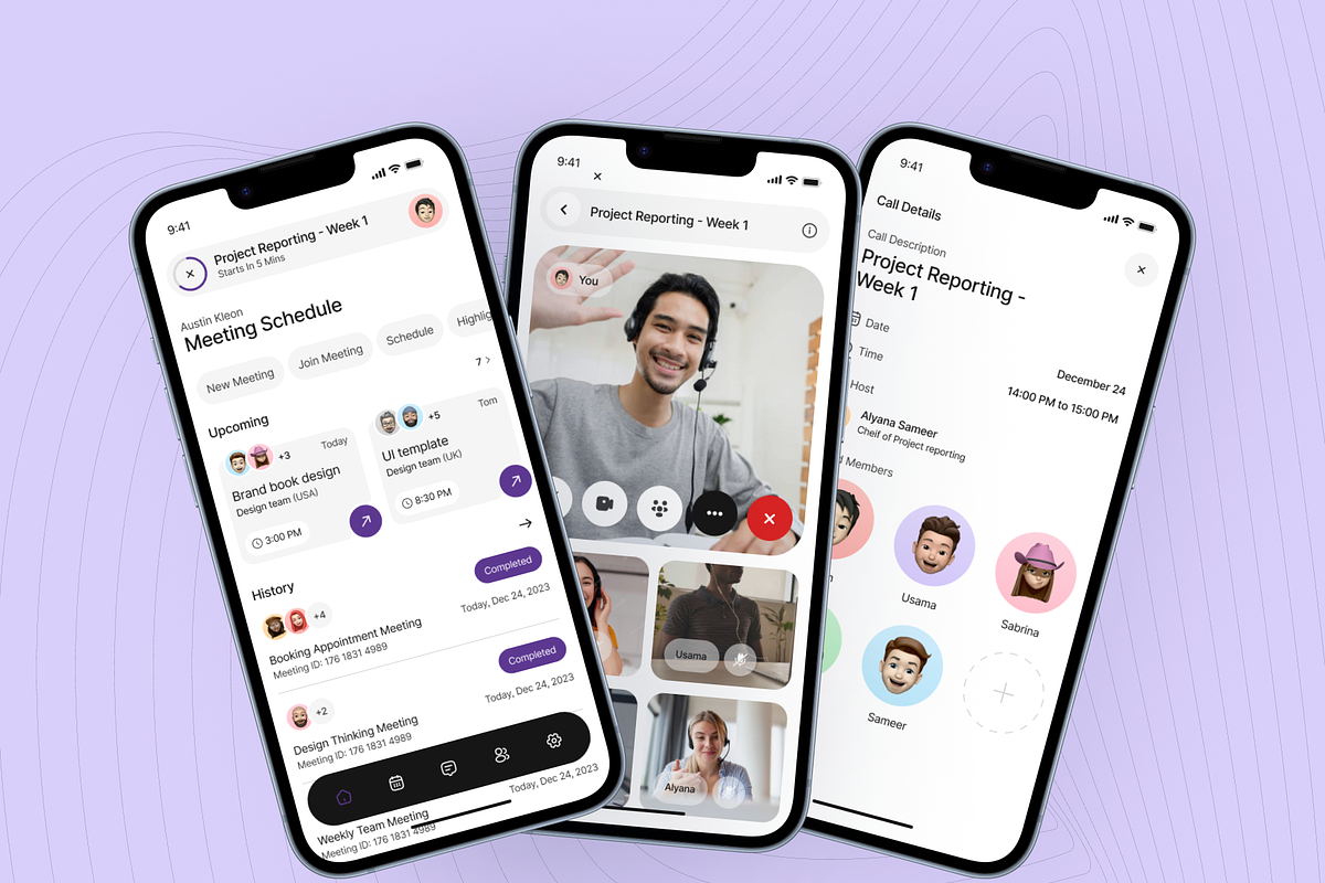 Meet Edge - Online Meeting App UI Ki, an UI Kit Template by Digibulbo