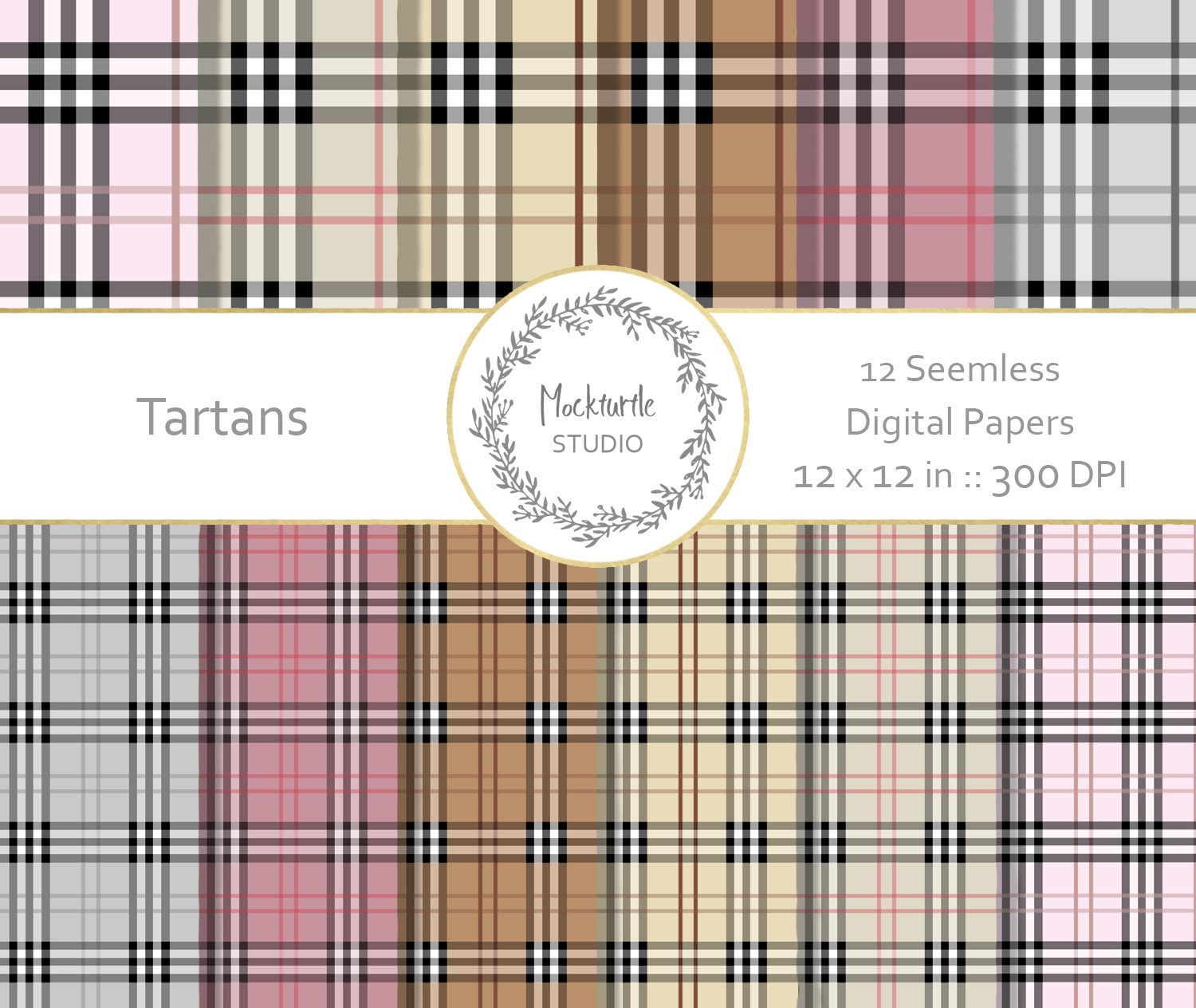 Tartan Burberry digital paper, a Pattern Graphic by MockTurtleStudio
