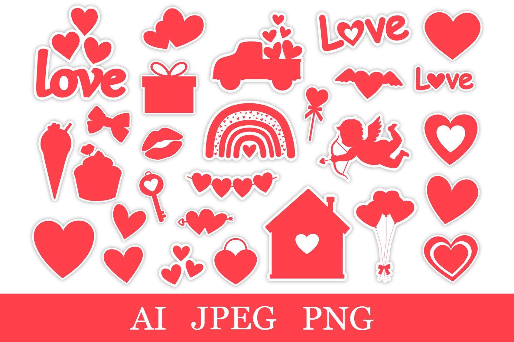Valentines Stickers Printable bundle, an Illustration by IrinaShishkova