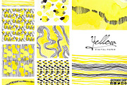 Yellow watercolor digital paper, a Pattern Graphic by CpandoShop
