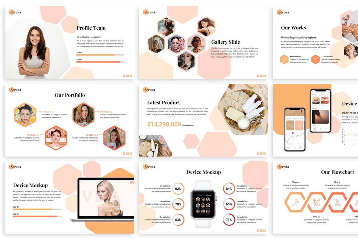 Serena - Beauty Powerpoint Template, a Presentation Template by SlideFactory