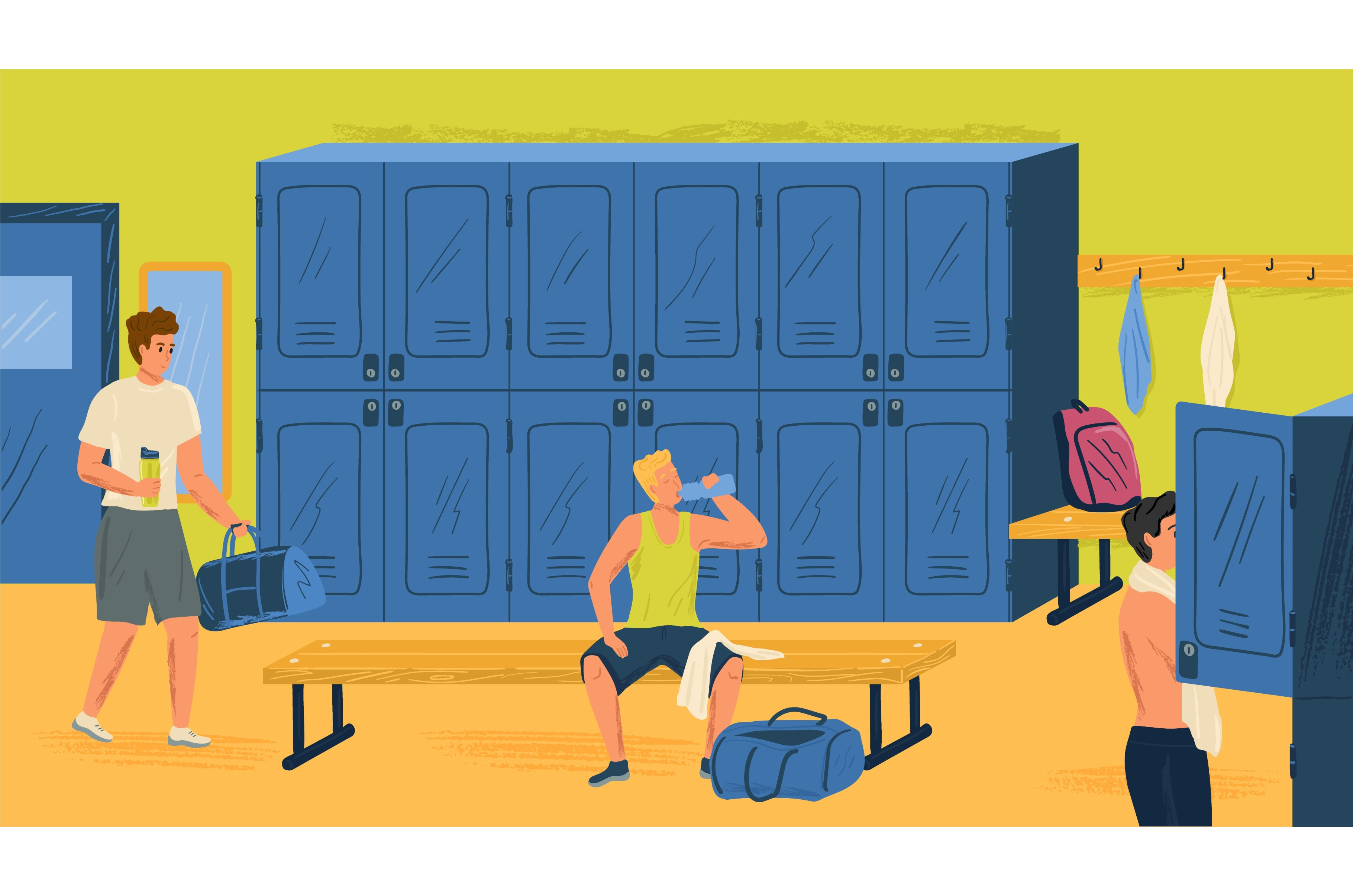 Gym locker room concept vector, an Education Illustration by ...