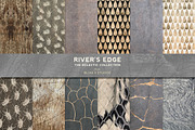 River's Edge: White & Rose Gold Foil, a Pattern Graphic by Blixa 6 Studios