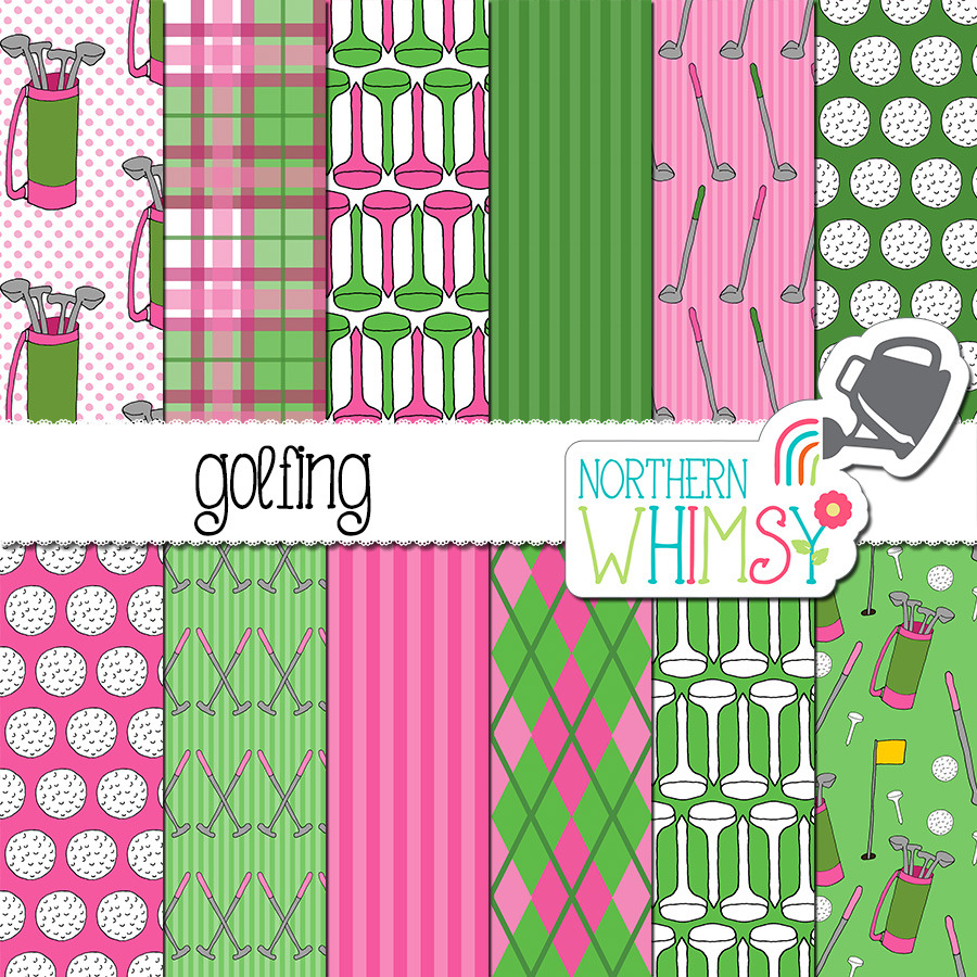 Ladies Golf Patterns, a Pattern Graphic by Northern Whimsy Design