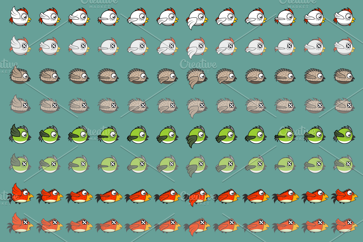 Sprite sheet animation, an Animal Illustration by Cruiz Studio