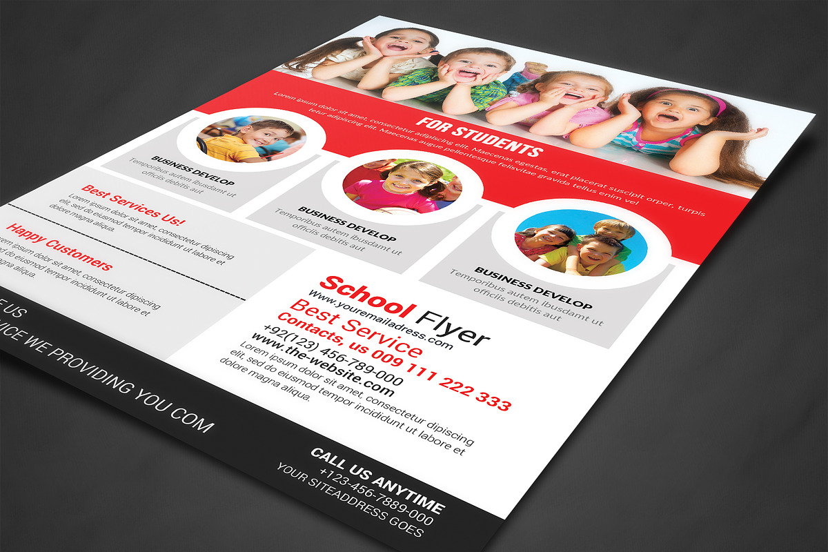 School Education Flyer, a Flyer Template by AfzaalGraphics