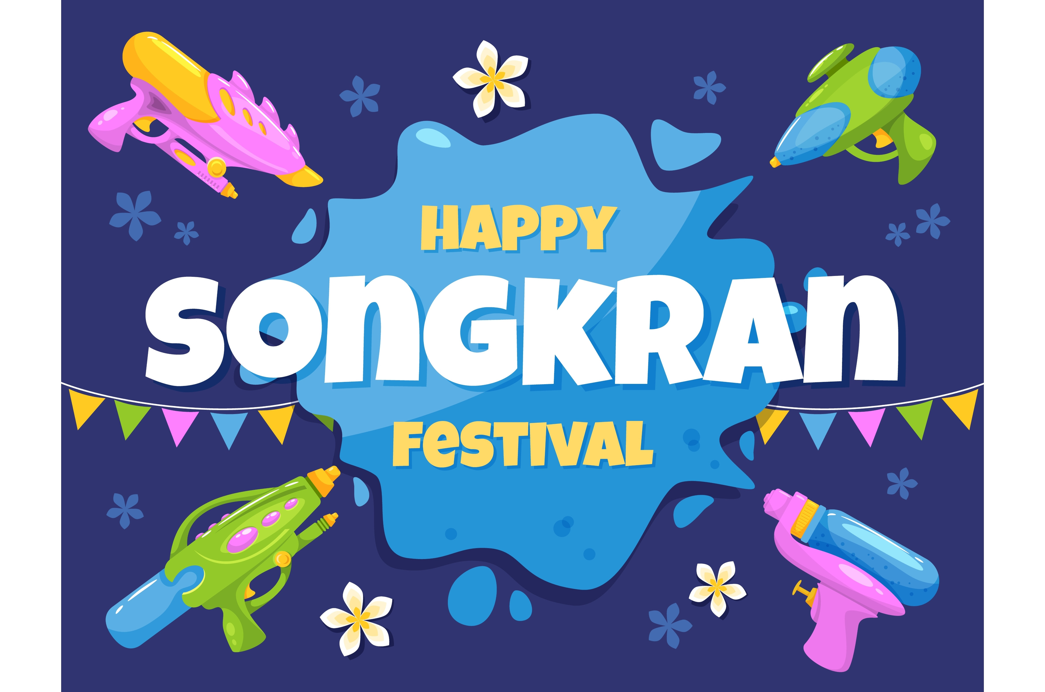 Thai songkran festival poster, an Object Illustration by YummyBuum