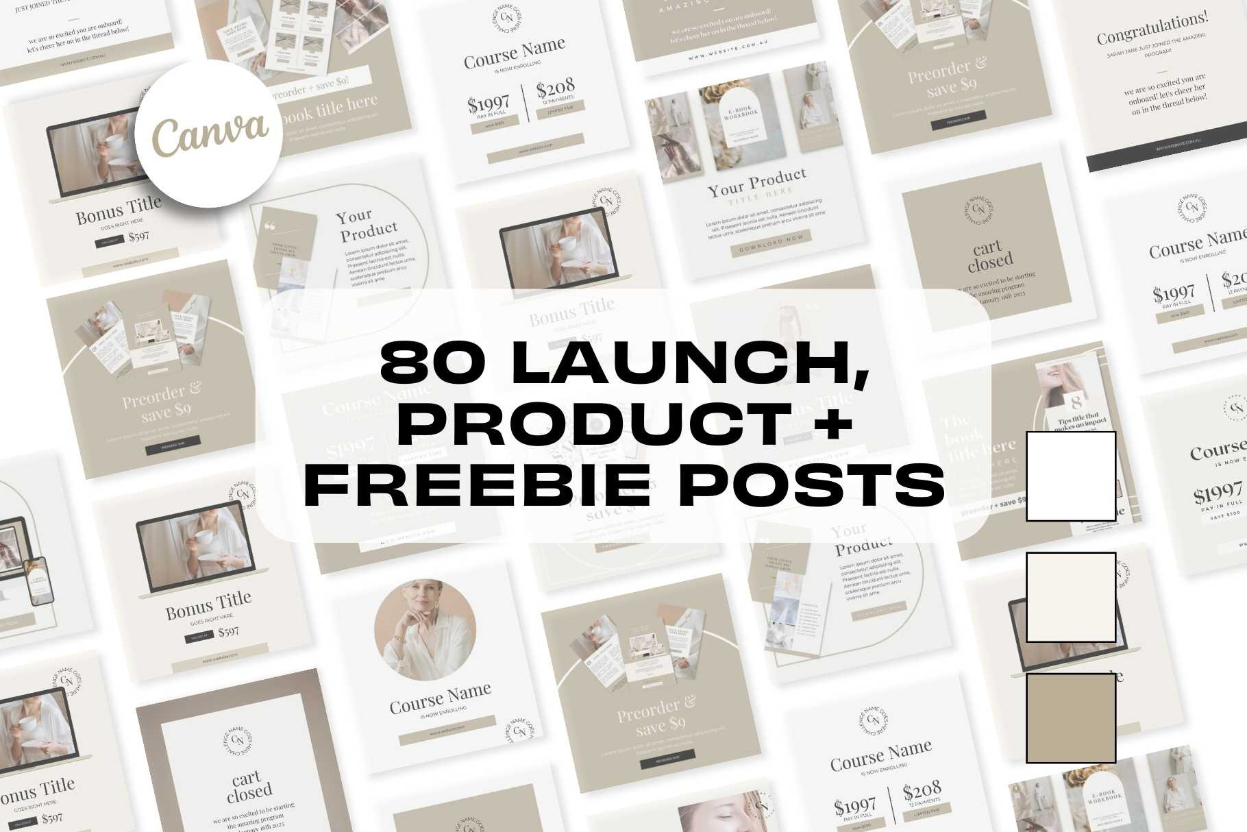 80 Launch Posts - White Luxe, a Social Media Template by Freedom ...