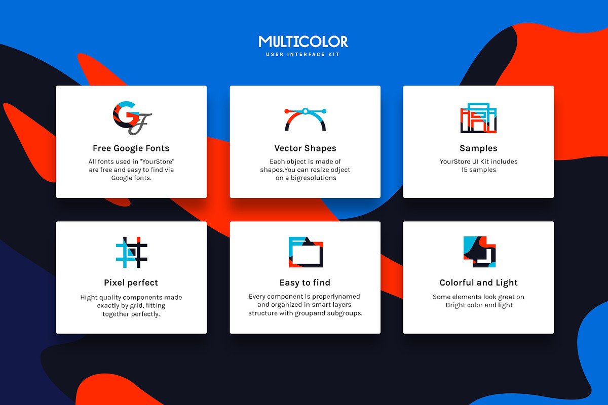 Multicolor UI Kit, an UI Kit Template by Amirzhanuly