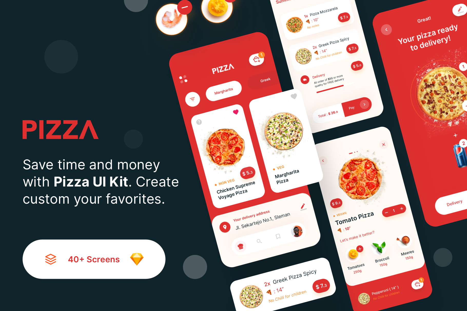 Pizza UI Kit - Order Online Pizza, an UI Kit Template by Mozza Shop UI