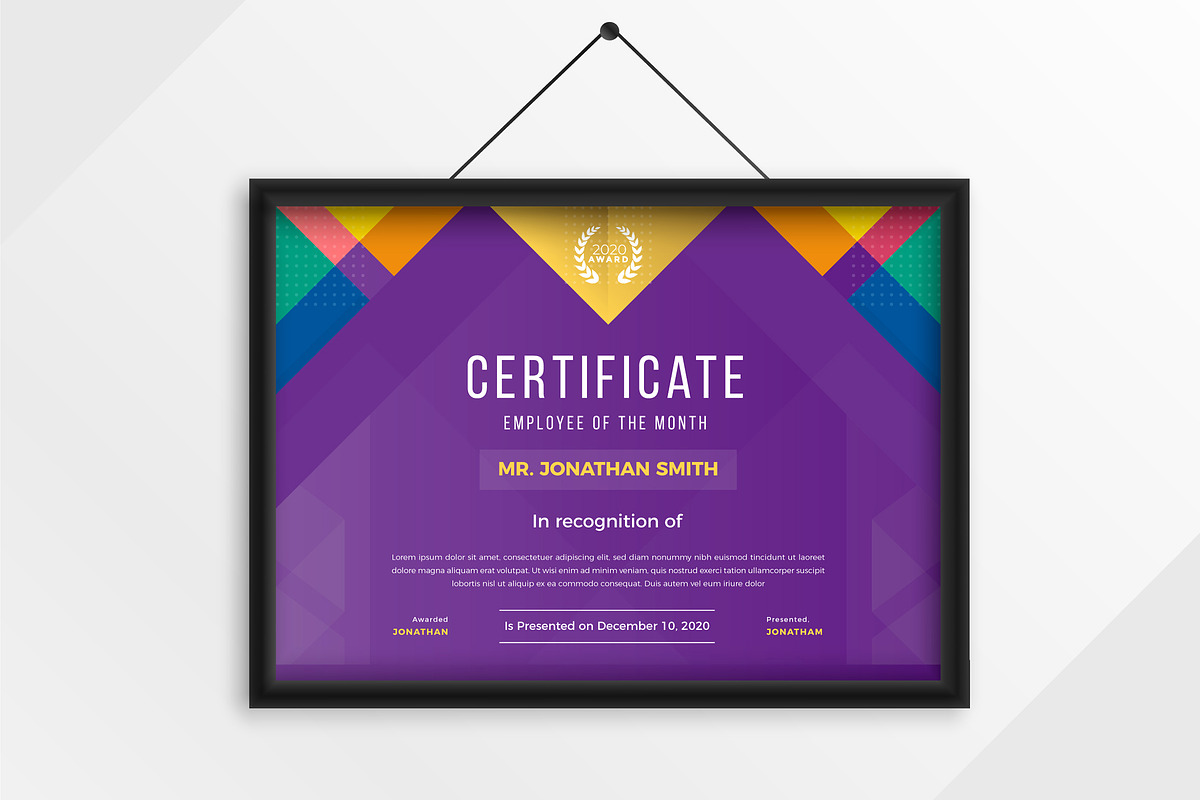 Creative Certificate Design Template, a Stationery Template by ZAAS