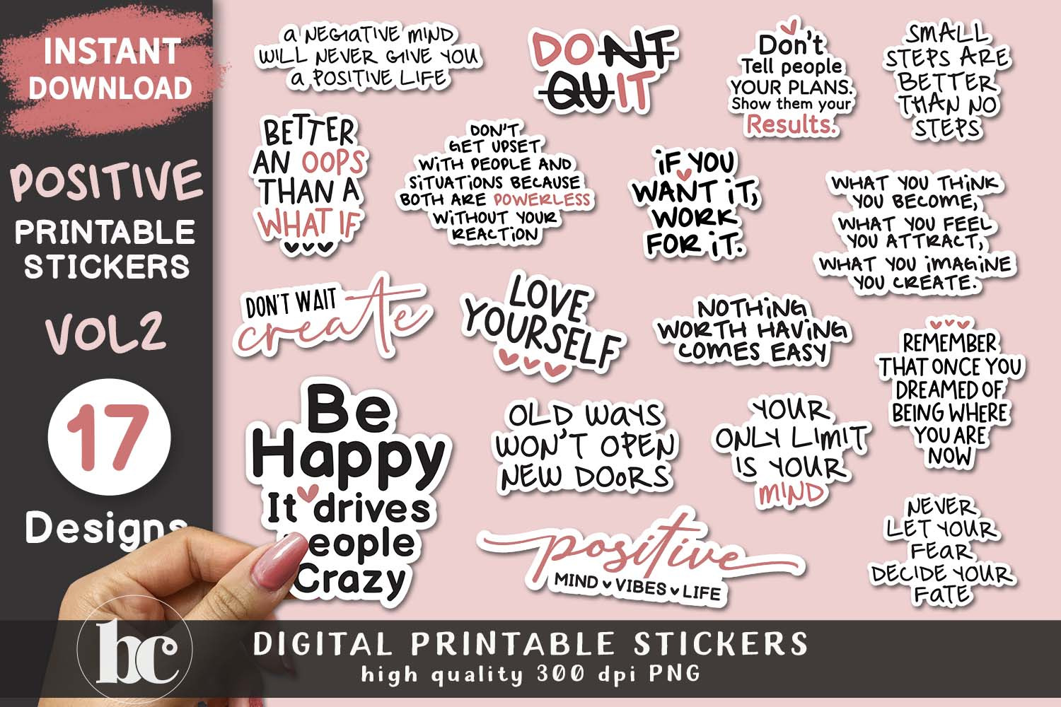 Positive Encouraging Stickers PNG | People Illustrations ~ Creative Market