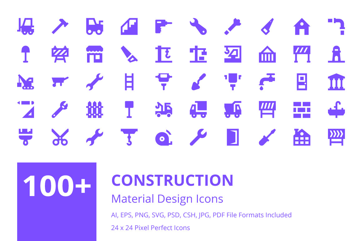 100+ Construction Material Icons, an Icon by Creative Stall