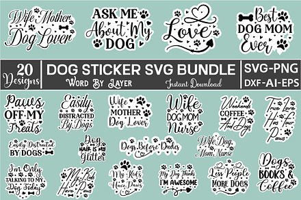 Dog Sticker SVG Bundle | Graphic Objects ~ Creative Market
