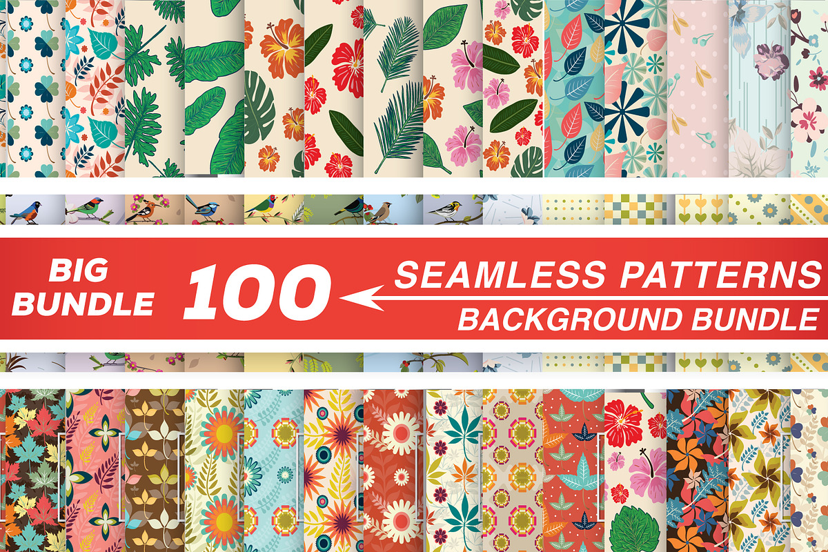 100+ Huge Seamless pattern & clipart pack | Creative Market