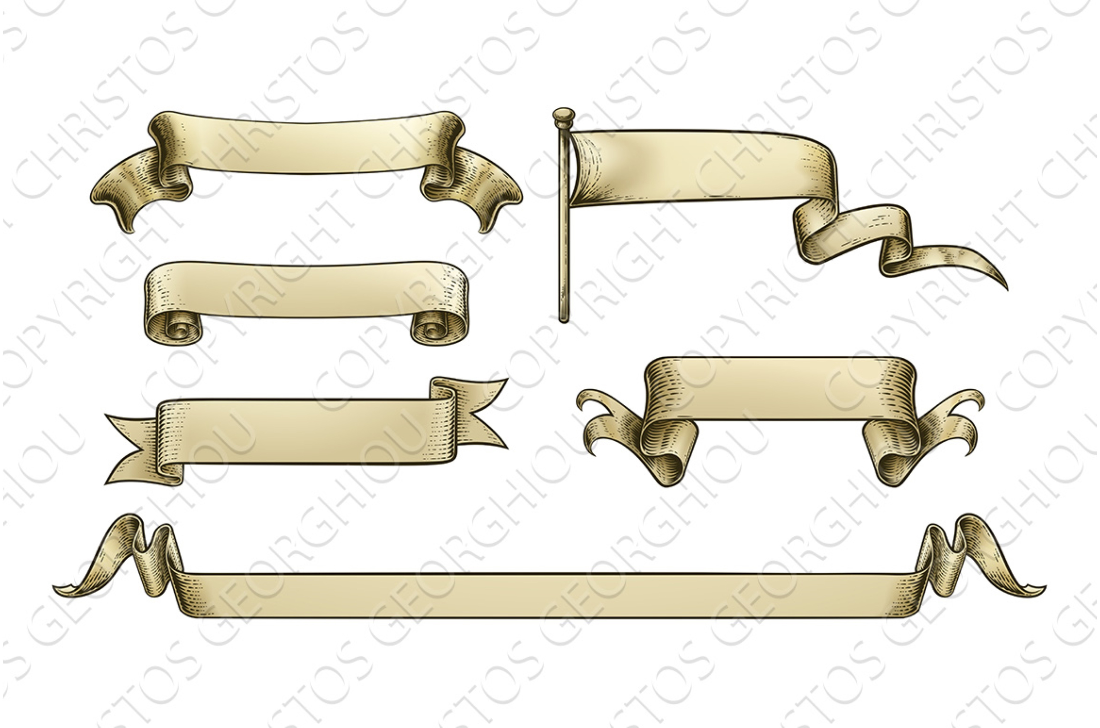 Scroll Paper Banner Parchment Flag, a Texture Graphic by Christos Georghiou