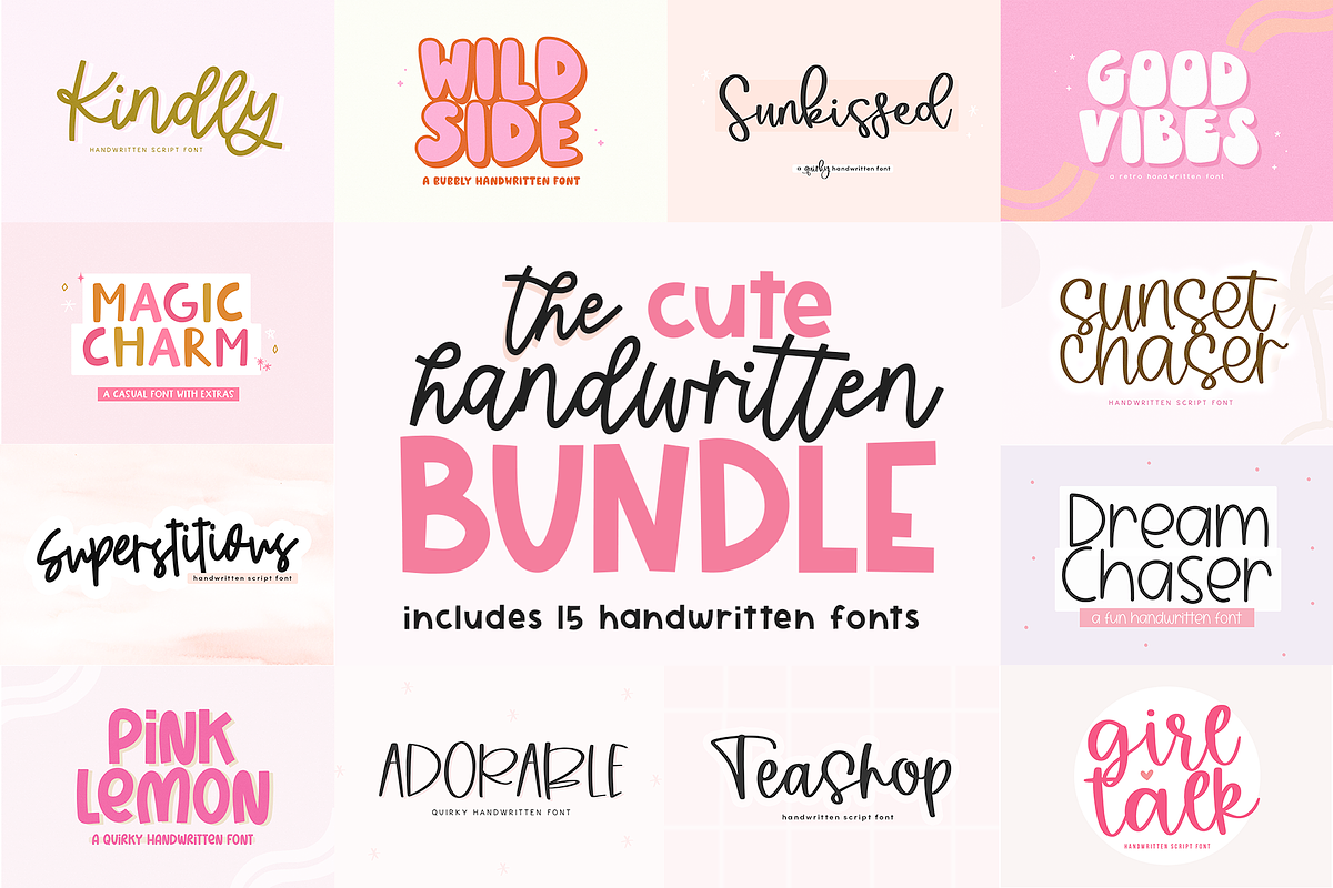 Cute Handwritten Font Bundle