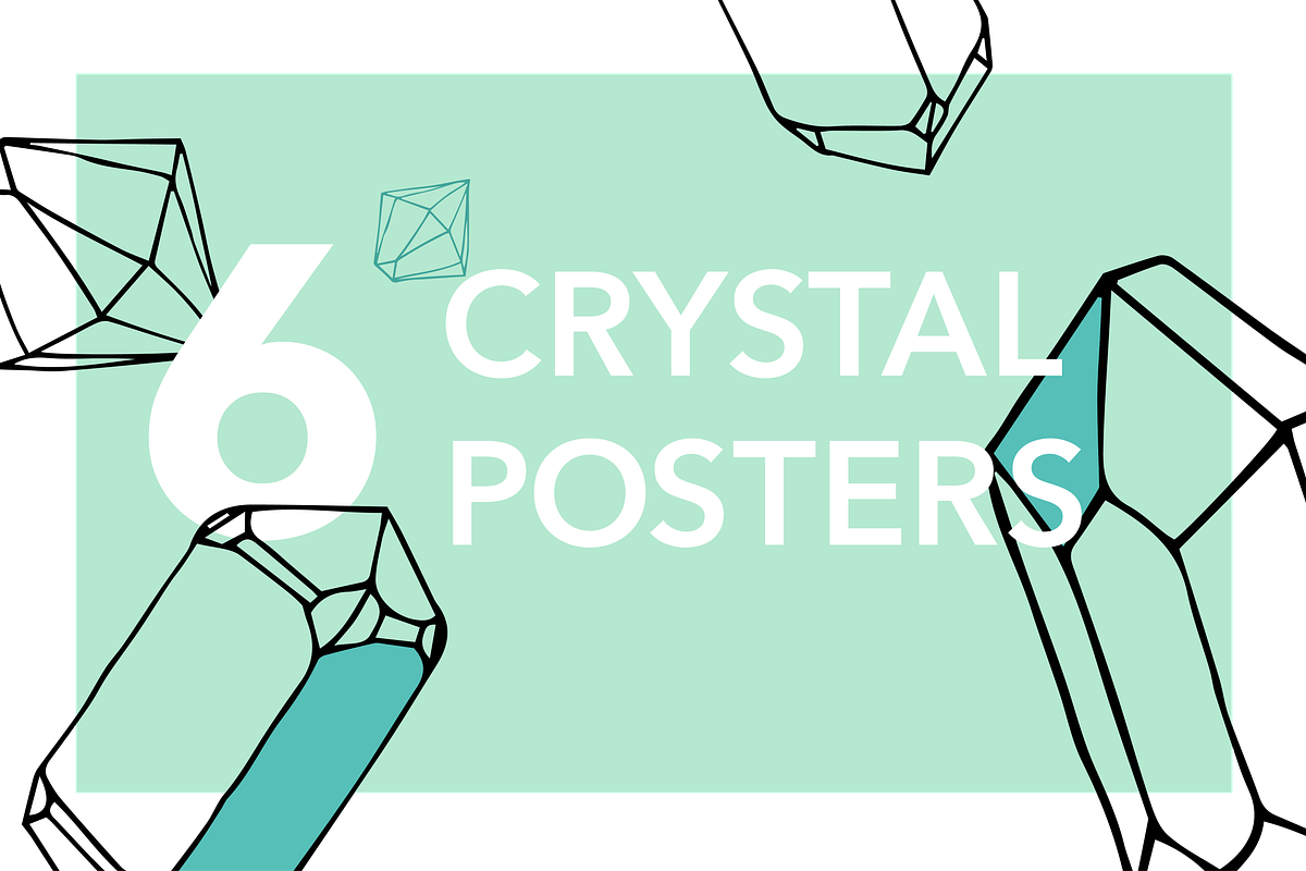 6 Crystal Posters, a Decorative Illustration by Schreibikus