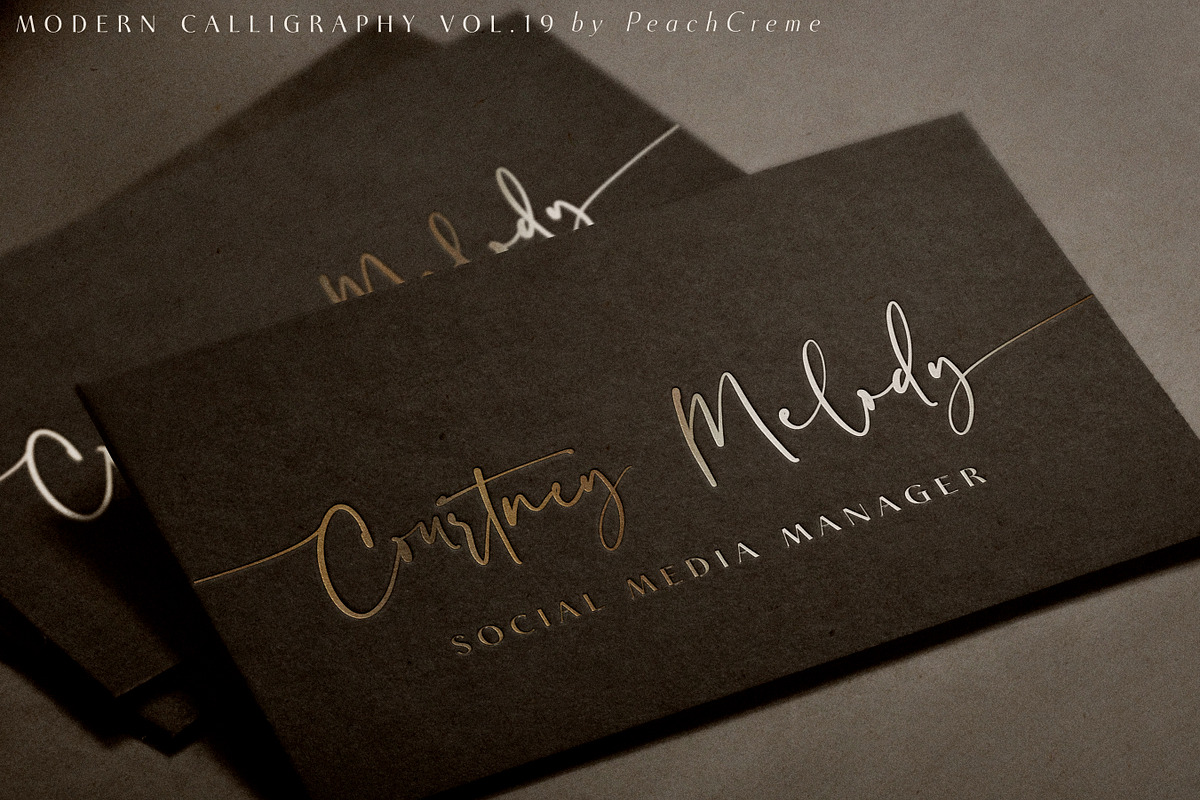 Faustine //Modern Script, a Handwritten Font by PeachCreme