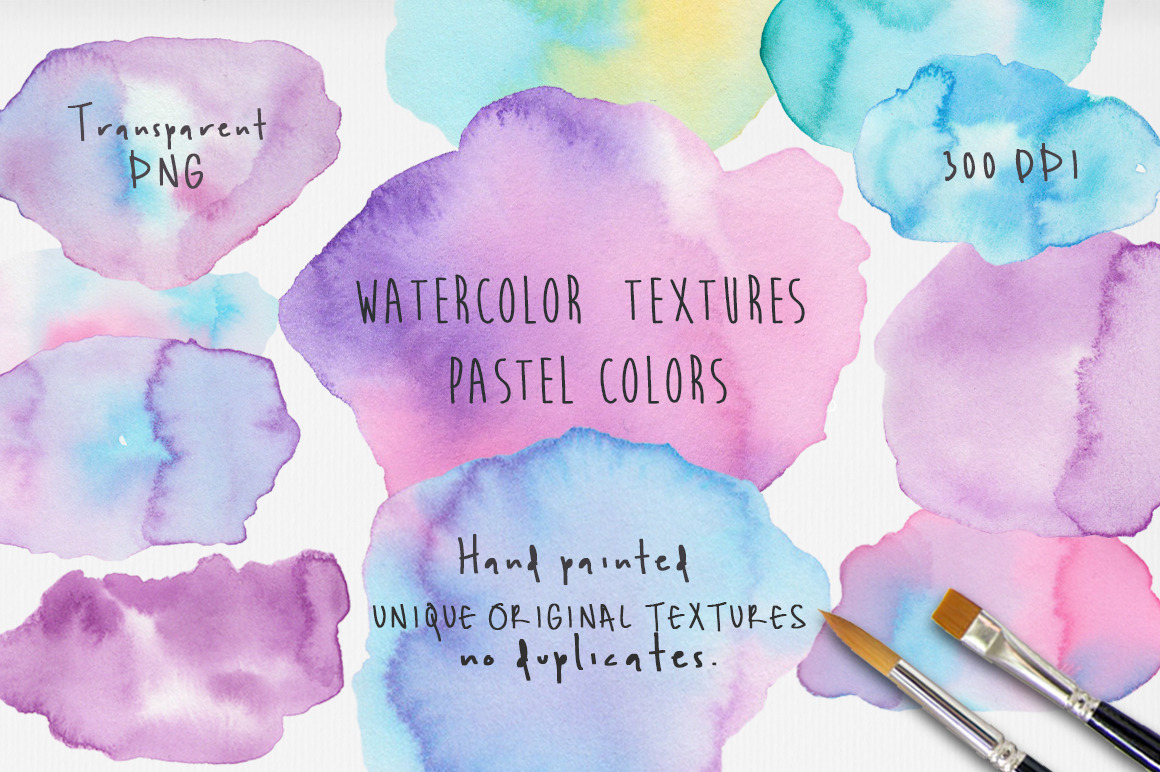 Watercolor Light Stains Textures Set, a Texture Graphic by MaraquelaStudio