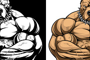 Angry dog bodybuilder, an Animal Illustration by Mark2000 | Creative Market