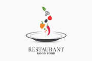 Restaurant plate logo., a Food Illustration by PushLogo