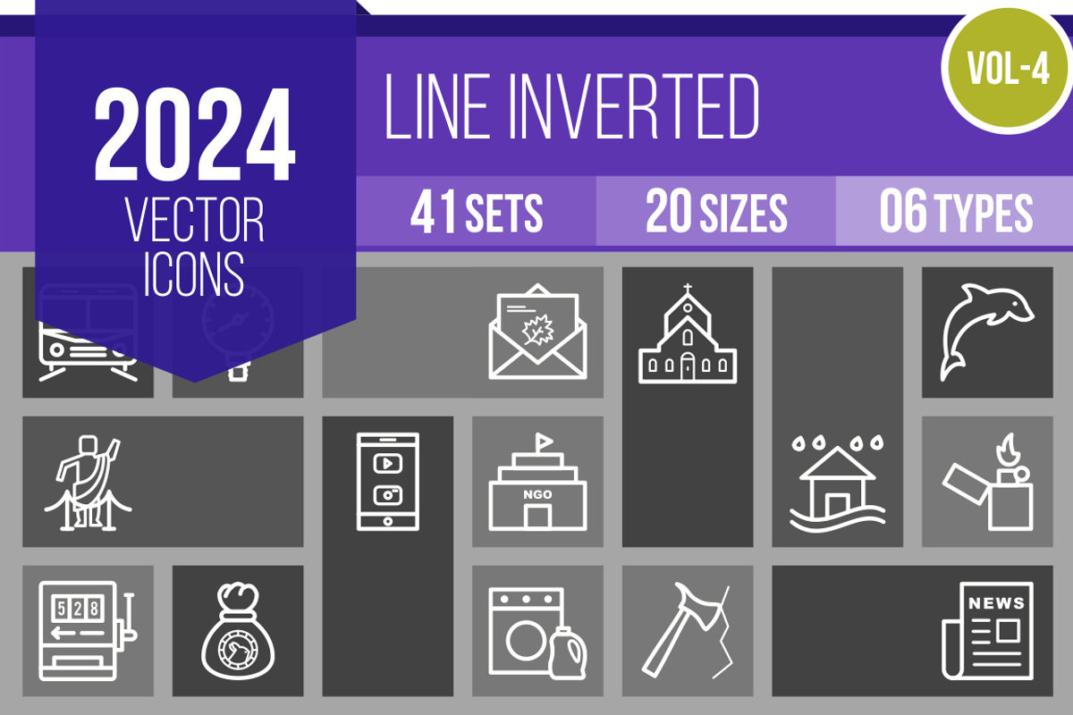 2024 Vector Line Inverted Icons (V4), an Outline Icon by IconBunny ...