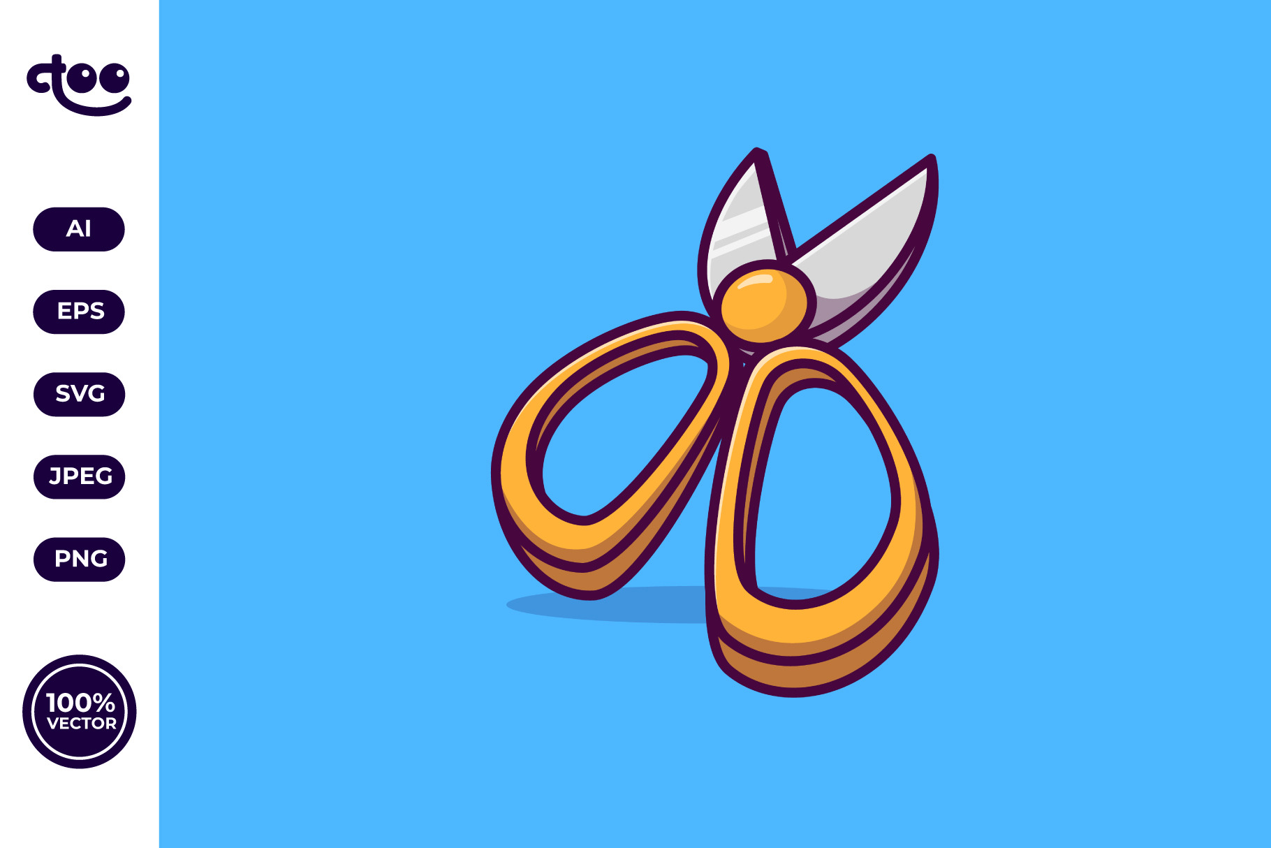 Scissor cartoon vector illustration