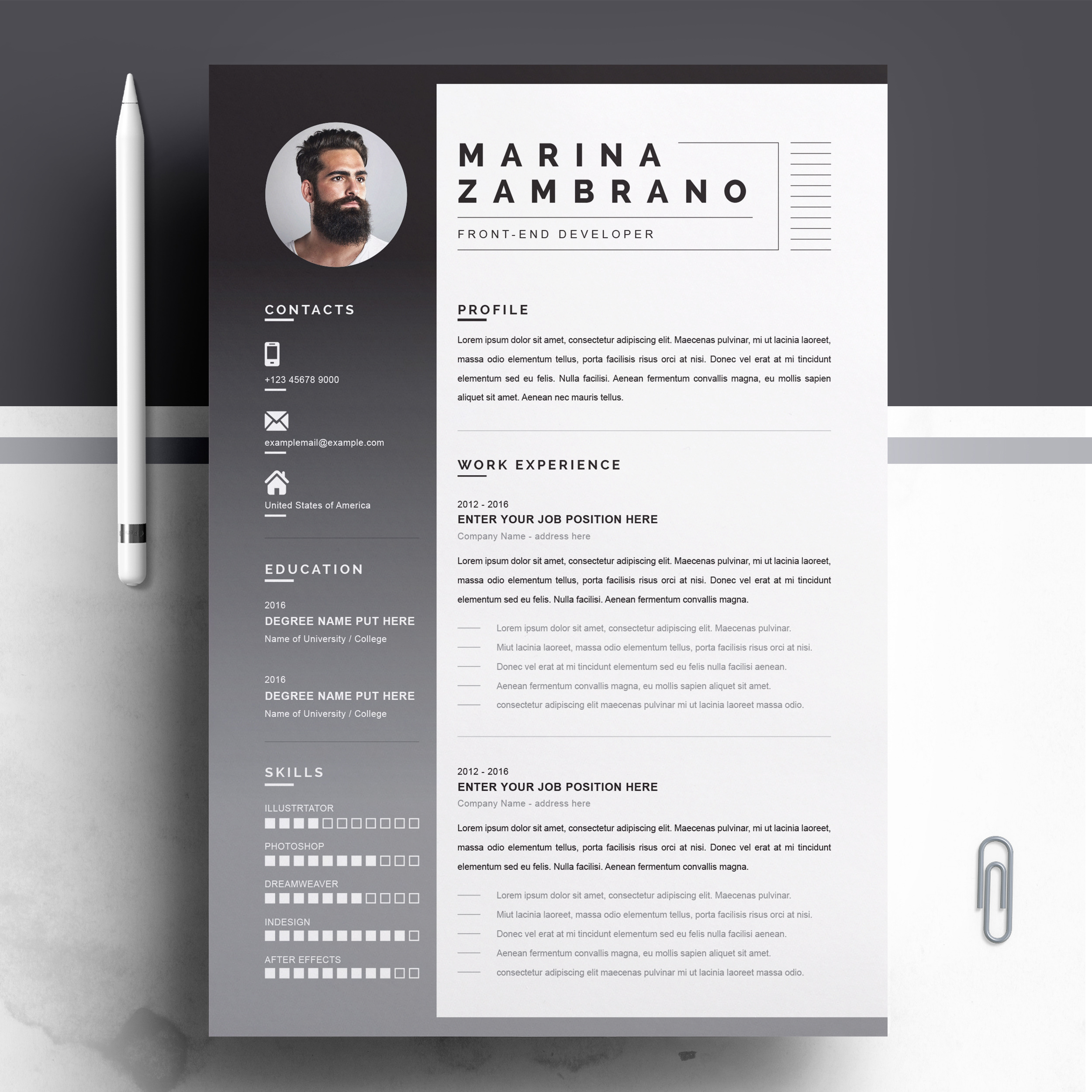 Clean Word CV-Resume Template, a Resume Template by ResumeInventor