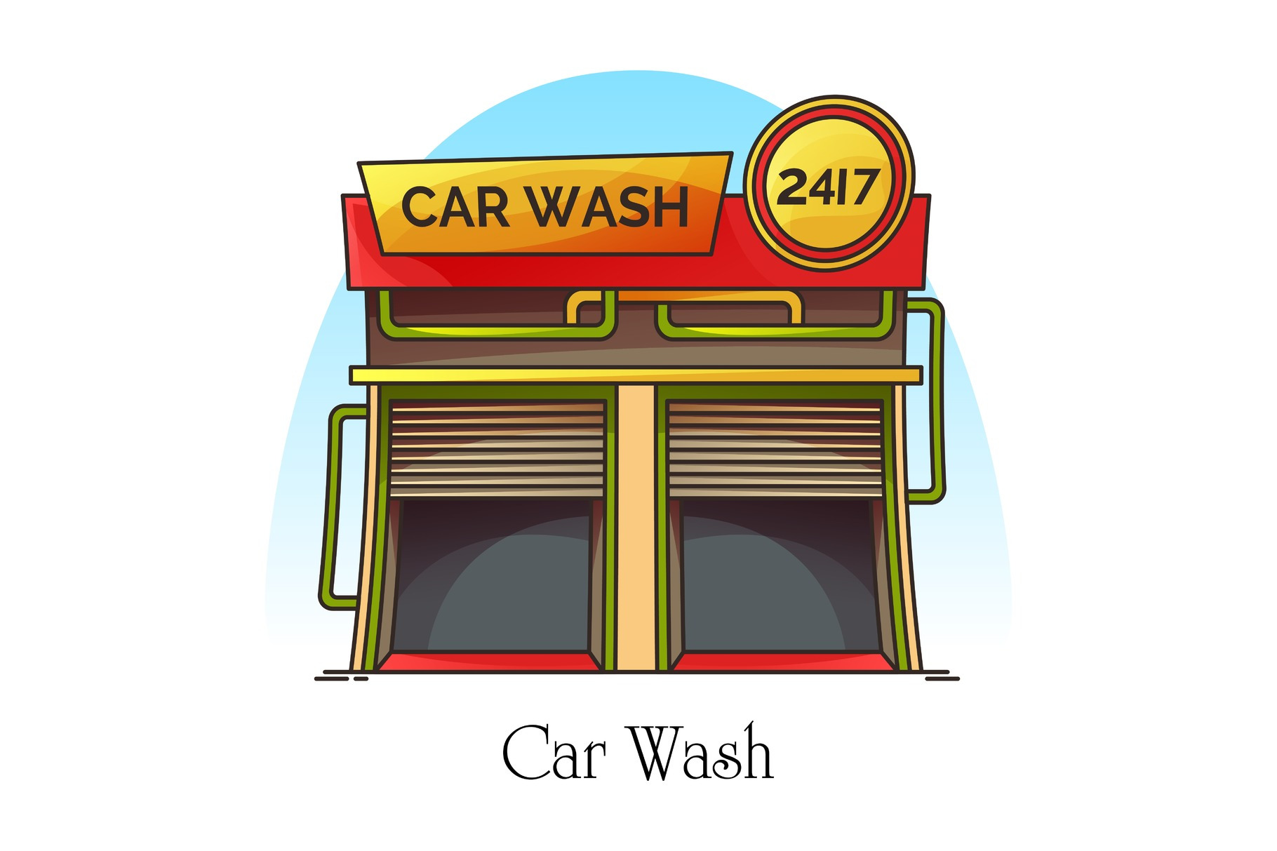 Car wash station or carwash building | Illustrations ~ Creative Market