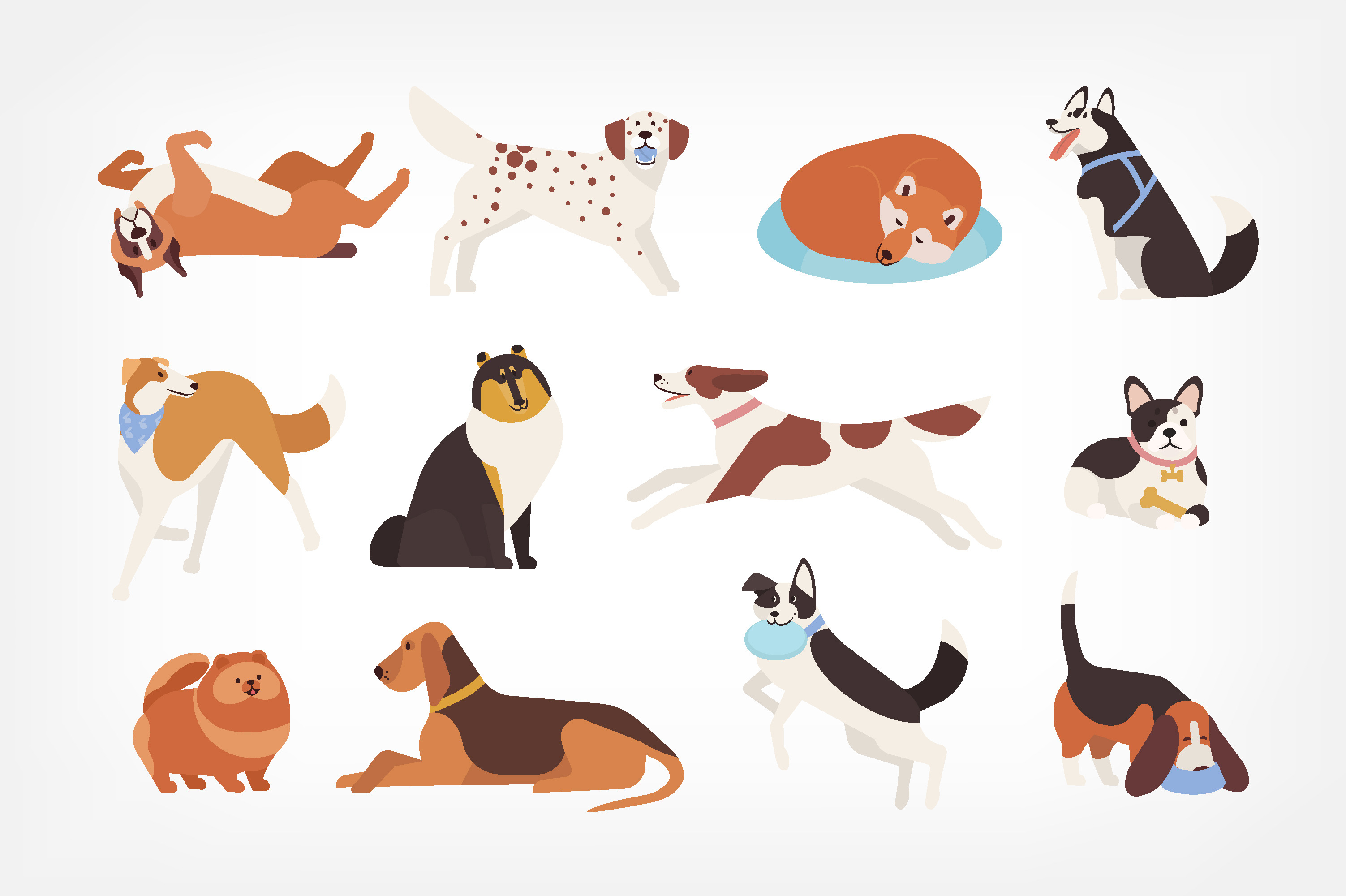 Cute dogs set, an Animal Illustration by Good Studio