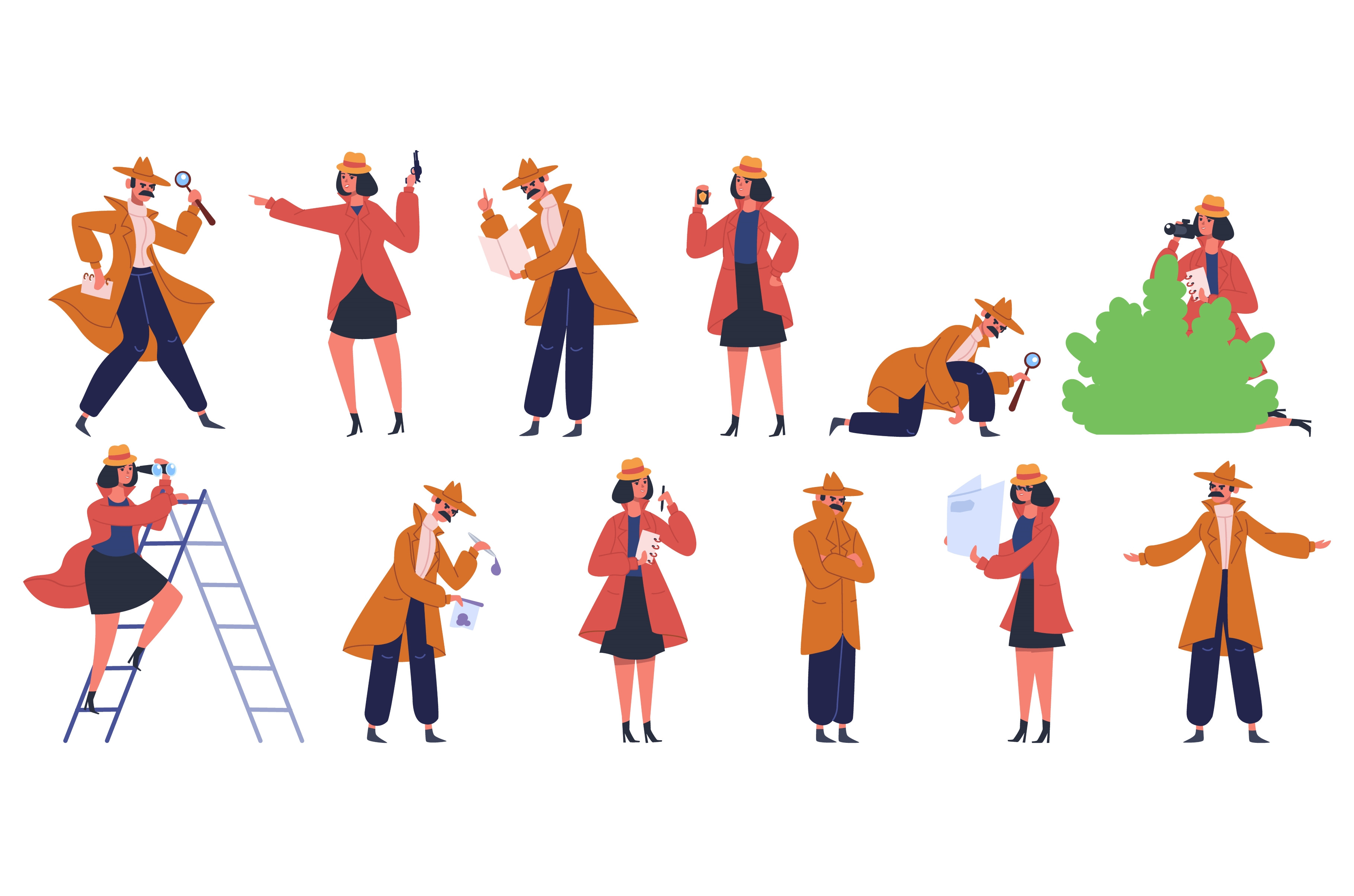 Detective character. Male and female, a Graphic by winwin.art ...