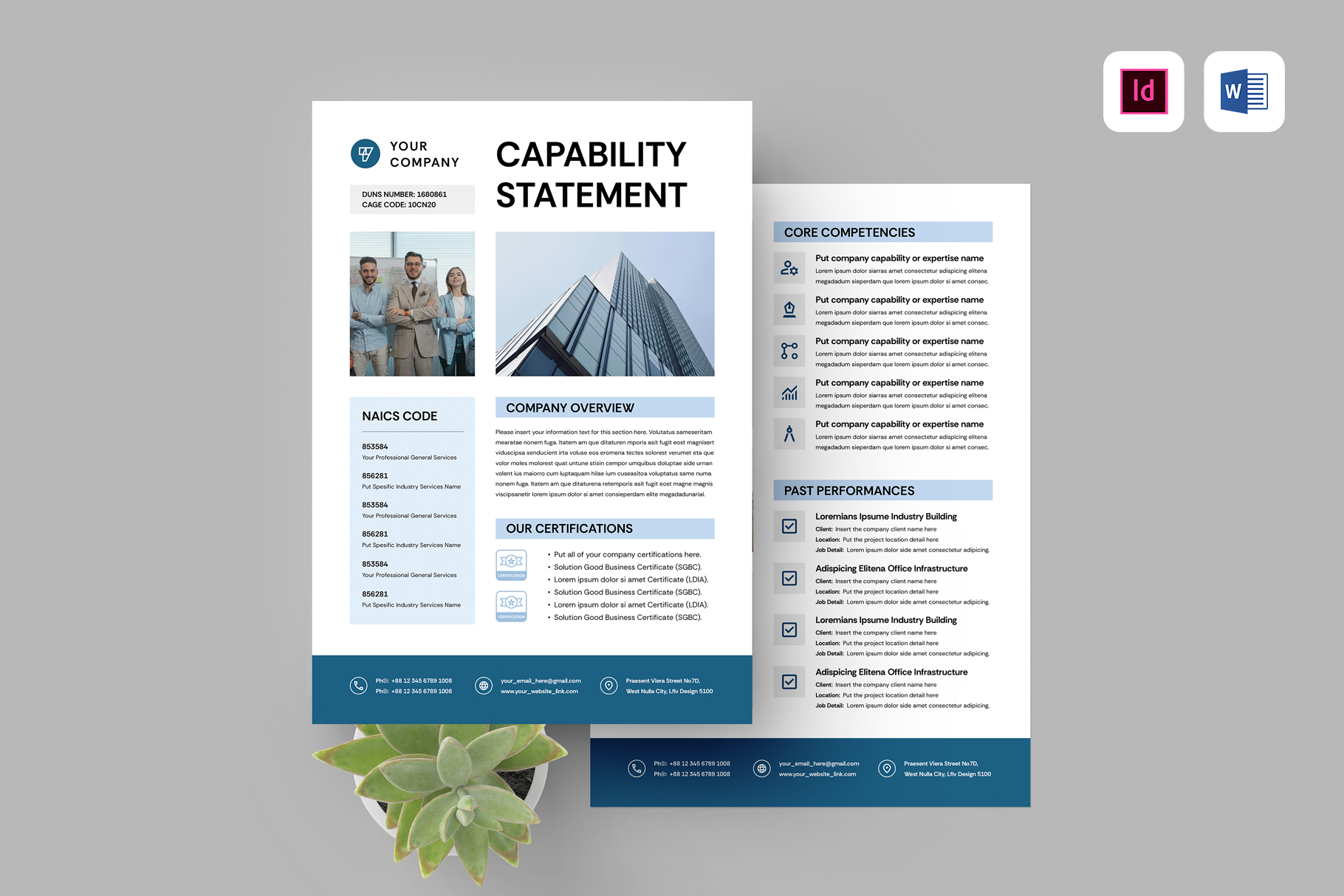 Capability Statement Template, a Flyer Template by Leaflove