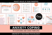 Anxiety Coping Card Canva Templates