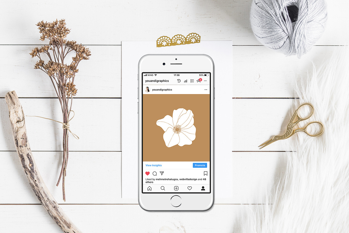Instagram Floral grid filler Posts, a Social Media Template by ...