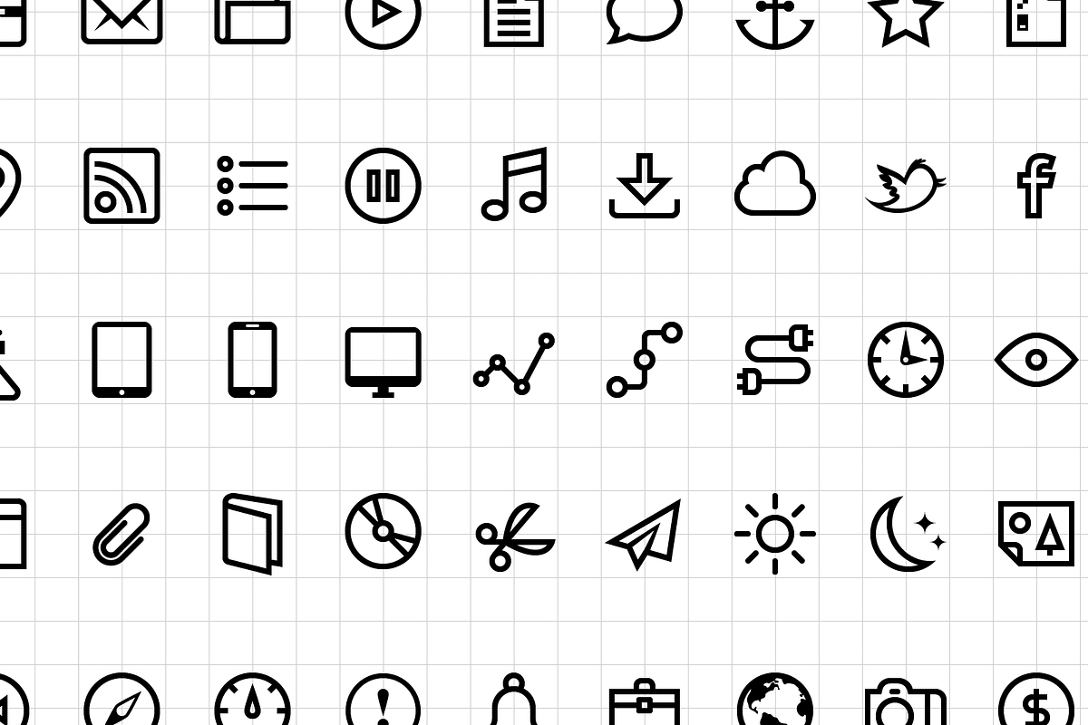 Lino Icon Set, an Outline Icon by Fine Goods